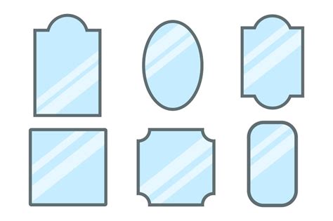 Premium Vector Different Shapes Mirror Flat Design Mirror Frame For Element Make Up And Reflect