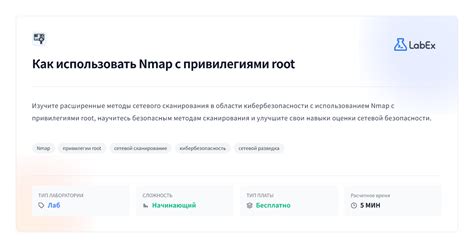Как использовать Nmap с привилегиями Root Labex