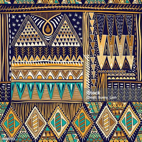 Abstract Colorful Ethnic Seamless Pattern Vector Backdrop Stock