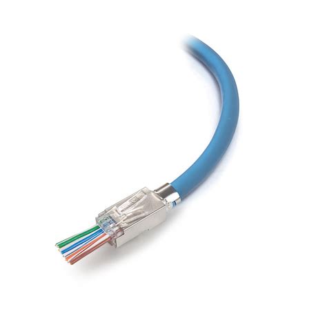 Rj45 Cat6a Shielded Pass Through Connector Fast Termination Pack Of