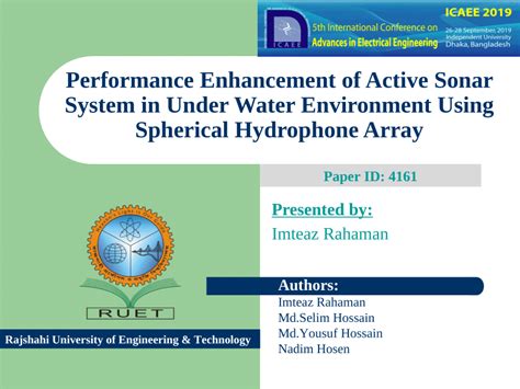 Pdf Performance Enhancement Of Active Sonar System In Under Water