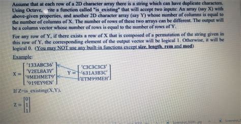 Solved Assume That At Each Row Of A 2d Character Array There
