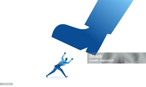 한 손 가리키는 의미 작업 요구 또는 작업 압력 개념 평면 일러스트 비즈니스 에 대한 노력과 프리젠 테이션에 대 한 압력