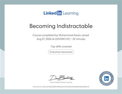 Muhammad Awais Javed On Linkedin Certificate Of Completion