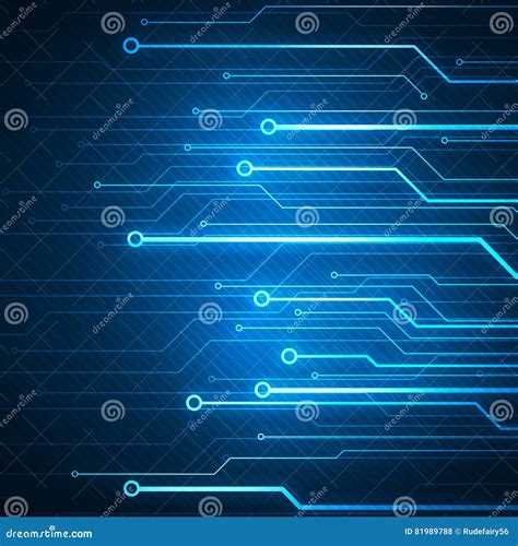 Digital Conceptual Image Circuit Microchip On Blue Background Stock