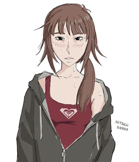 Safebooru Bangs Black Eyes Brown Hair Female Hitsujigoods Hoodie Kara Eklund Looking At Viewer