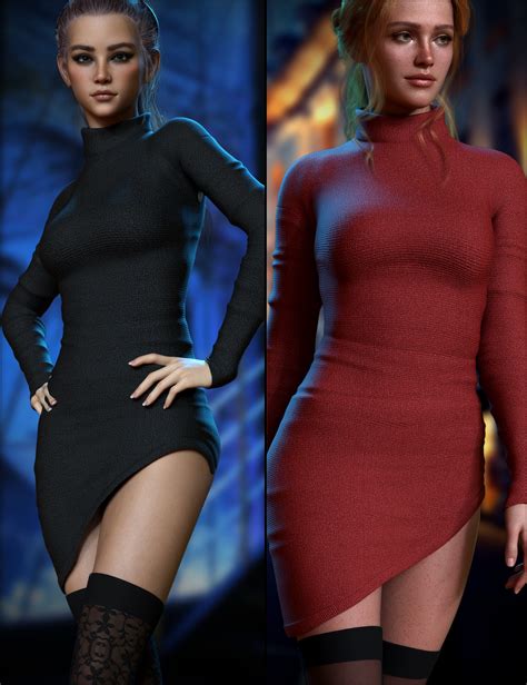 Sweater Dress Set For Genesis 9 Daz 3d
