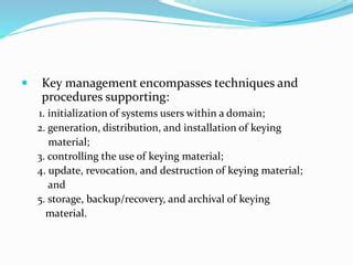 Key Management And Distribution Pptx Information And Network Security Computing