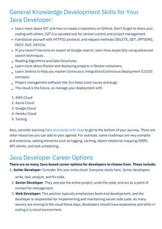 Java Developer Roadmap PDF By ScholarHat PDF Programming Languages Computing