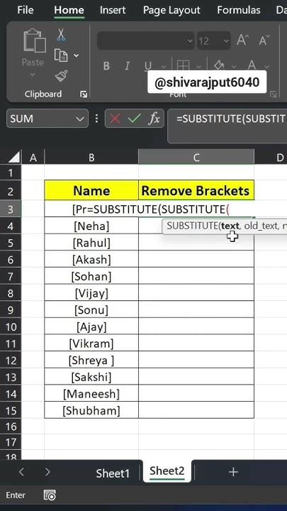 How To Remove Brackets In Excel 💻 Exceltips Exceltricks Excelformula Excelshortcuts Viral