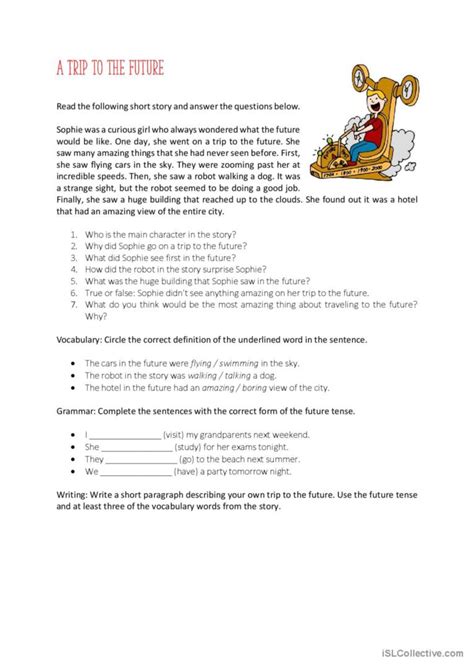 The Future Reading Comprehension An English Esl Worksheets Pdf And Doc