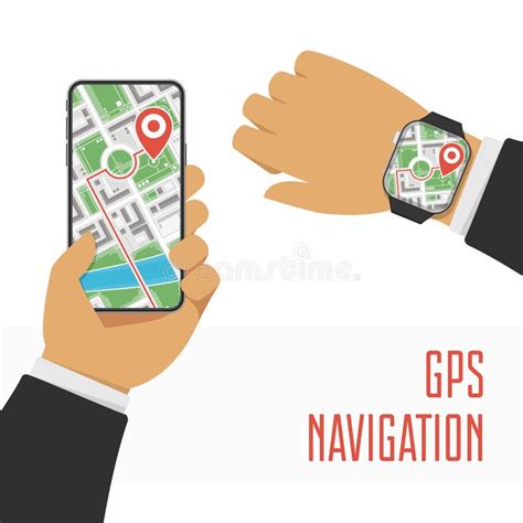 GPS Navigation In Phone Stock Vector Illustration Of Concept 74217010