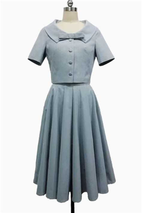 Celebrity Inspired Light Blue Vintage Old Fashion Cocktail Dress