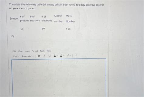 solved complete the following table all empty cells in both