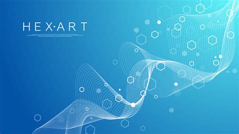 기술 추상적 인 선과 점은 육각형과 배경을 연결합니다 육각형 그리드 육각은 디지털 데이터와 빅 데이터 개념을 연결합니다 Hex 디지털 데이터 시각화 벡터 그림입니다 0명에