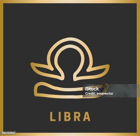 조디악 기호입니다 천칭 자리 운세 황금 비문흰색 배경에 격리 된 검은 색 아이콘입니다 벡터 일러스트레이션 0명에 대한 스톡 벡터