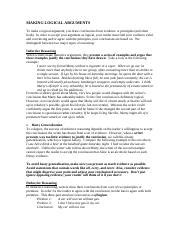 MAKING LOGICAL ARGUMENTS Pdf MAKING LOGICAL ARGUMENTS To Make A Logical Argument You Draw