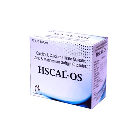 Hscal Os Soft Gelatin Capsule Buy Strip Of 10 0 Soft Gelatin Capsules At Best Price In India 1mg