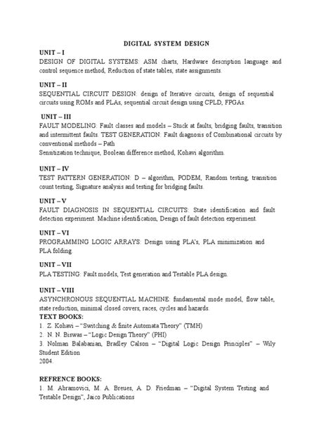 Vlsi Mtech 1st Year Jntu Kakinada Syllabus Pdf Embedded System