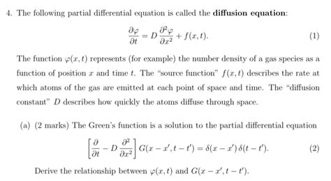 Solved 4 The Following Partial Differential Equation Is