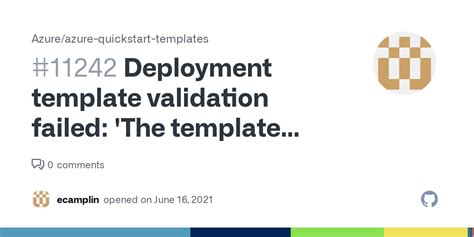 Deployment Template Validation Failed The Template Variable
