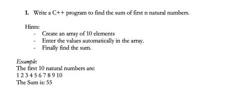 Solved 1 Write A C Program To Find The Sum Of First N
