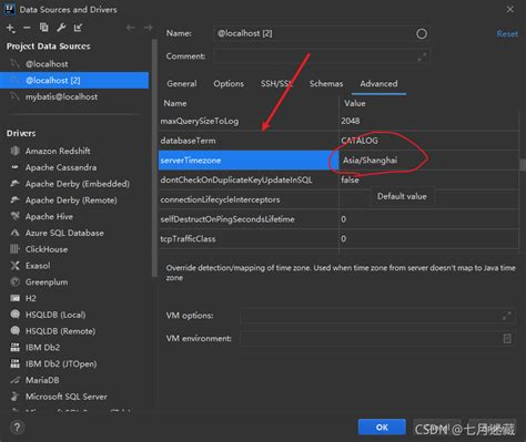 idea连接mysql报错server returns invalid timezone go to ‘advanced‘ tab and