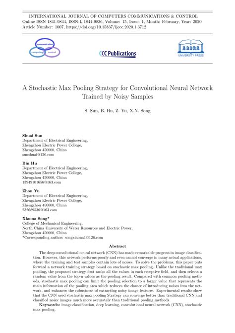 Pdf A Stochastic Max Pooling Strategy For Convolutional Neural