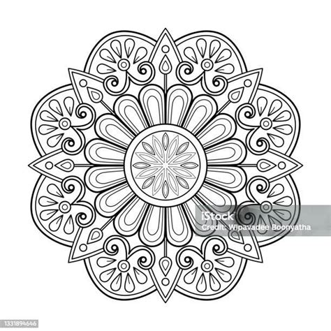 만다라 패턴 색칠 공부 벽지 디자인 아트 타일 무늬 인사말 카드 스티커 끈 무늬와 문신 요가 디자인 손으로 그린 만다라 벡터 흰색 배경에 0명에 대한 스톡 벡터 아트 및