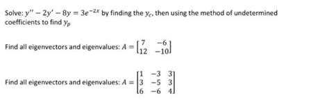 Solved Solve Y Y Y E X By Finding The YC Then Using Chegg