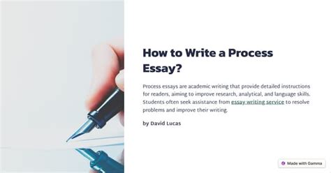 How To Write A Process Essay Pdf