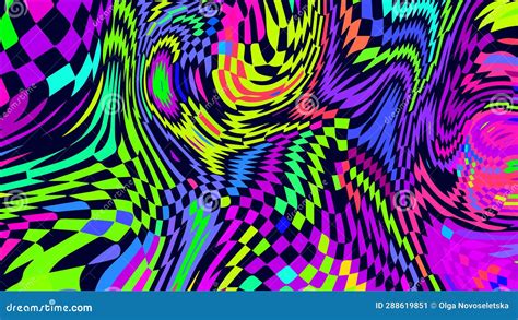 Distorted Twisted Checkered Background Trippy Strip Psychedelic