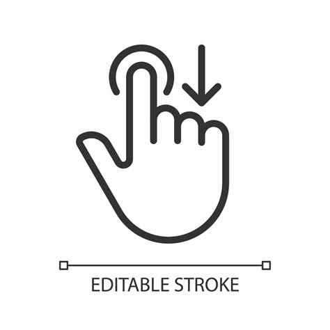 Move Downwards Pixel Perfect Linear Icon Swipe Down Touchscreen