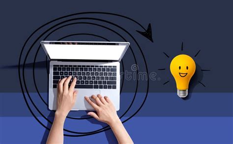Creativity Inspiration Idea Concept With Light Bulb And Laptop