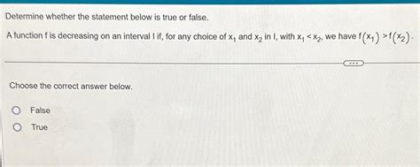 Solved Determine whether the statement below is true or | Chegg.com