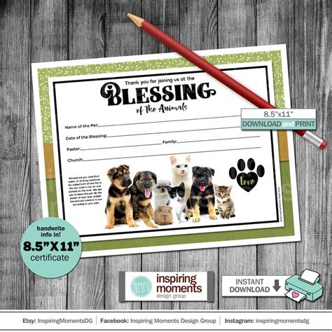 Blessing Certificate Etsy
