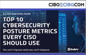 TOP 10 Cybersecurity Posture Metrics Every CISO Should Use A CISO Executive Guide By Balbix
