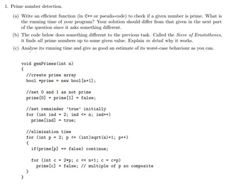 solved 1 prime number detection a write an efficient