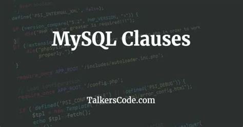 Mysql Clauses
