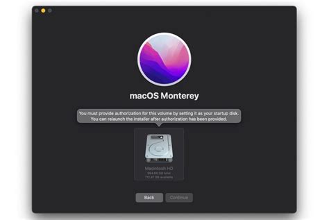 MacOS Monterey Install Fix For You Must Provide Authorization For This Volume By Setting It As