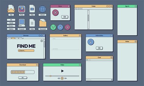 Old Interface Windows Retro Error Message Vector Image