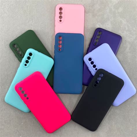 Capa Xiaomi MI A3 CC9e Silicone Aveludada Protege Câmera Colorida Capinha Anti Impacto