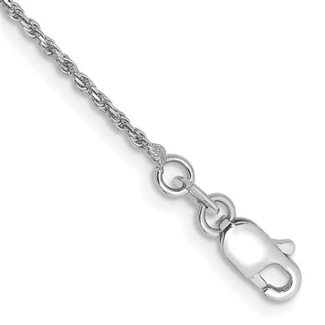 14k Wg 115mm Diamond Cut Machine Made Rope Chain Anklet Unclaimed