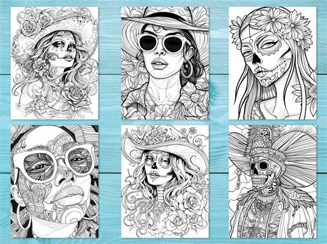 Chicano Art Coloring Book 34 Printable Grayscale Pages For Adult