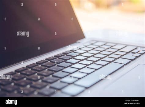 Laptop Computer Keyboard Close Up With Copy Space Stock Photo Alamy