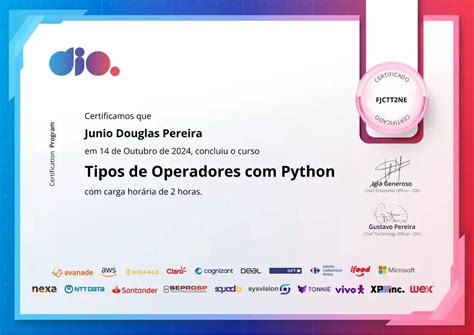 Tipos De Operadores Com Python Junio Douglas Pereira