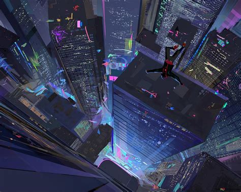 Spider Man Jumping Off From The High Buildings 4k Wallpaper Download