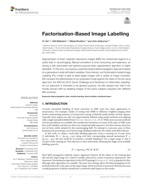 Pdf Factorisation Based Image Labelling