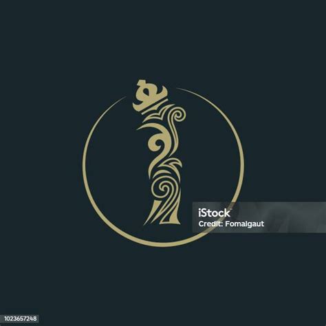 우아한 왕관과 함께 내가 편지 우아한 로얄 스타일입니다 붓글씨 아름 다운 라운드 Lframe입니다 책 디자인 브랜드 비즈니스 카드 레스토랑 부티크 호텔 빈티지 그린된 엠 블