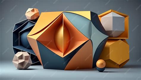 Premium Photo Realistic 3d Shapes Background Concept Generative Ai